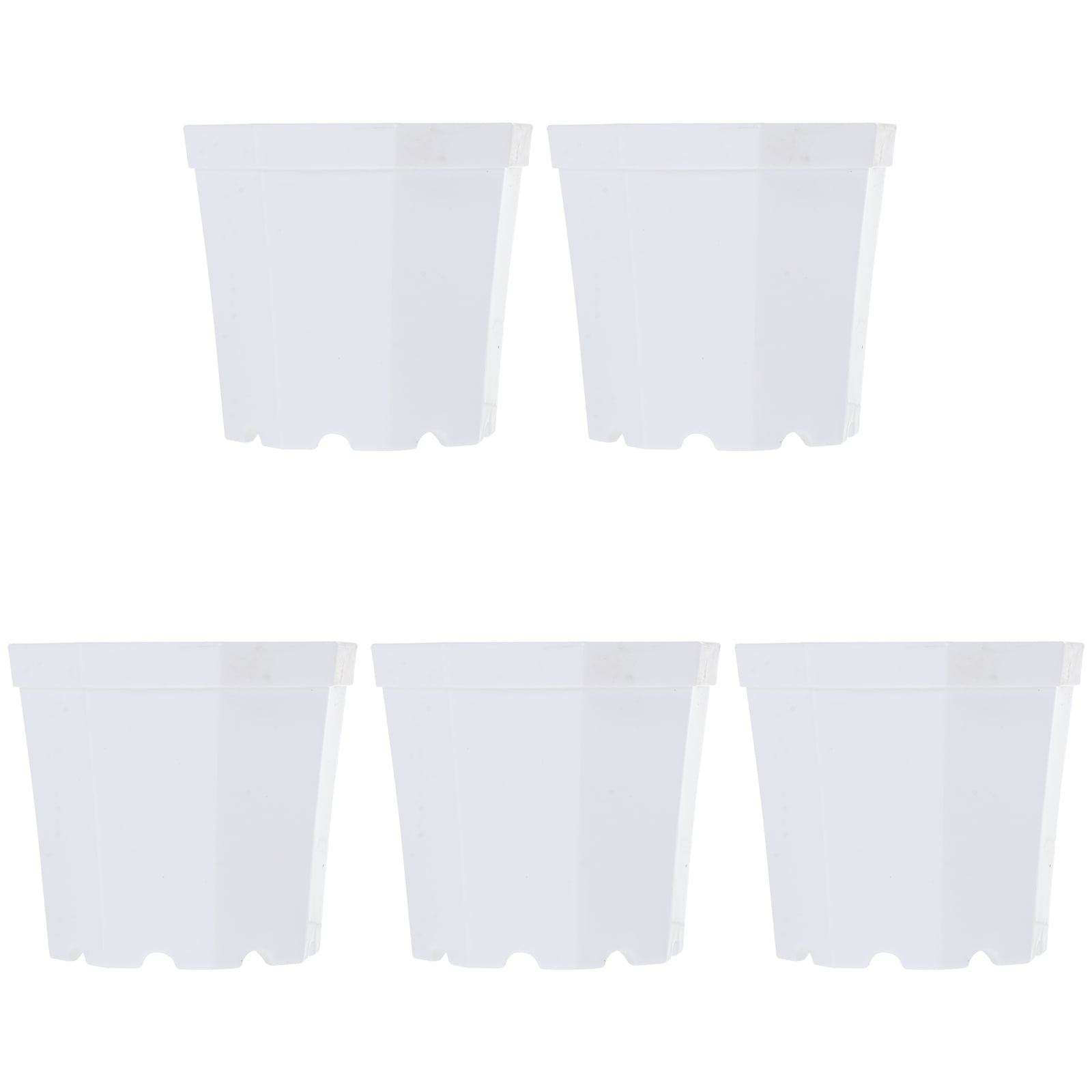 5 Pcs Plastic Octagonal Flower Pot Decor Flowerpot Planter Mini Bonsai ...
