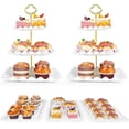 5 Pcs Dessert Table Display Set - 2 Pcs 3-Tier Dessert Display Stands ...