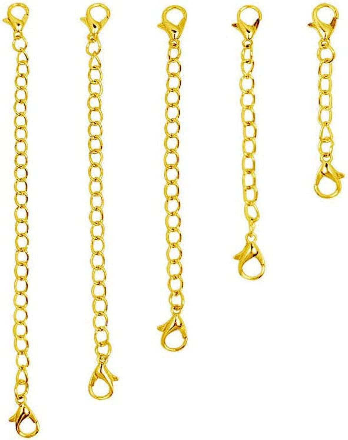 5 Pcs Different Size Stainless Steel Necklace Bracelet Extender Chain ...