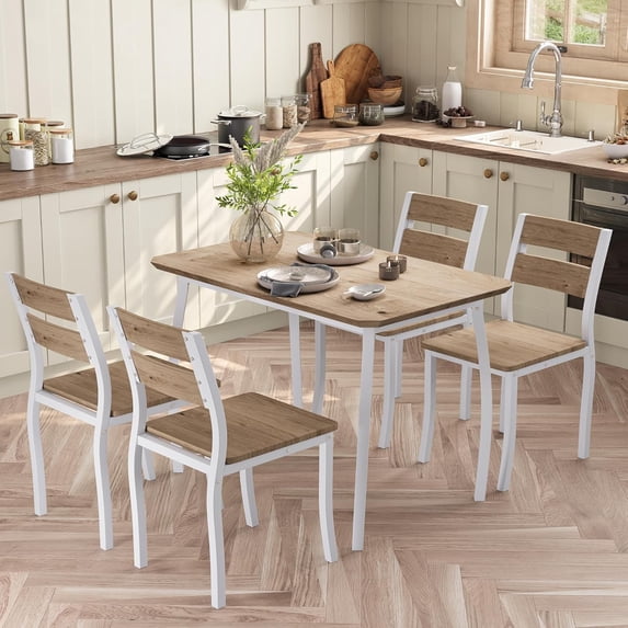 5 Pcs Dining Table Set for 4 Space Saving Kitchen Table with ...