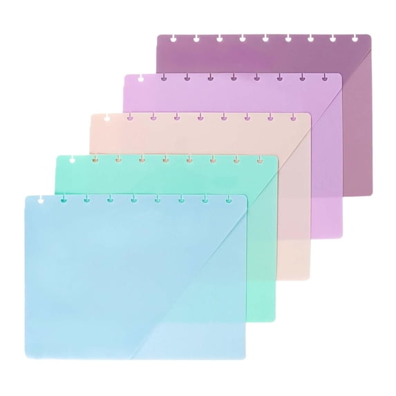 5 Pcs Discbound Dividers With Pocket Divider Pages for Loose-leaf ...
