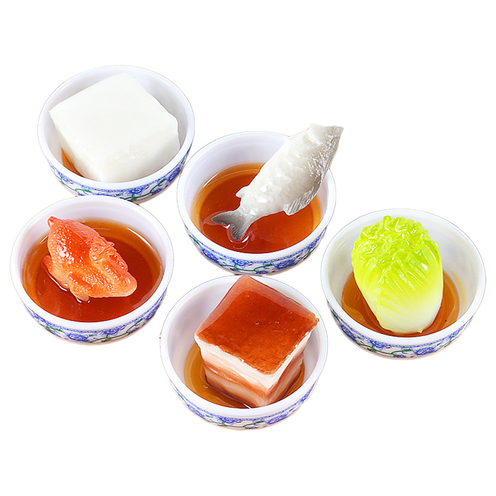 5 Pcs Doll House Accessories Simulated Mini Food Mini Food Model Simple ...