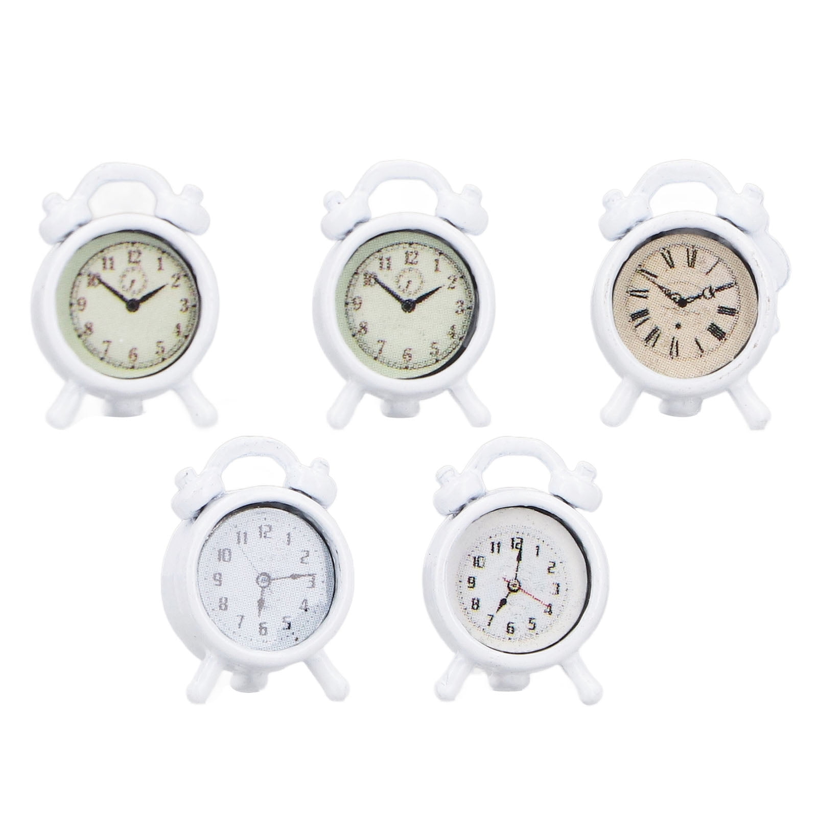 5 Pcs Dollhouse Miniature Alarm Clock Retro Design Lifelike Simulation ...
