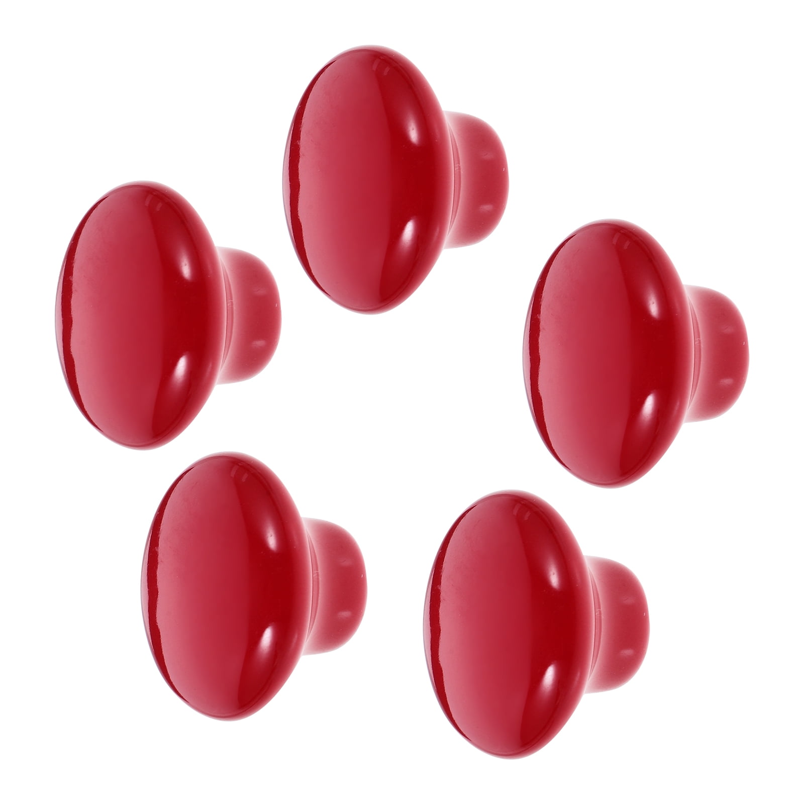 5 Pcs Doorknob Round Drawer Knobs Red Knobs Black Kitchen Cabinet ...