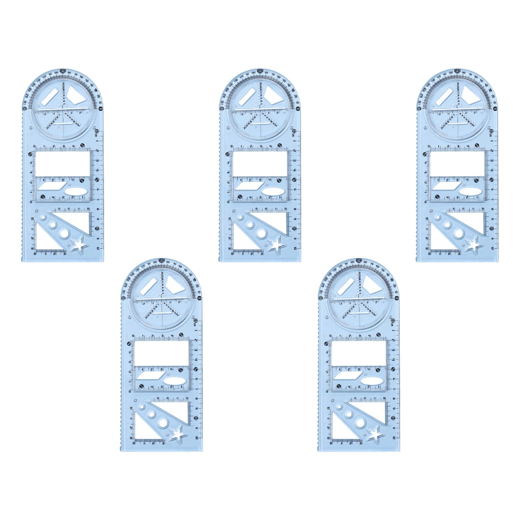 5 Pcs Drawing Measuring Ruler Math Ruler Multifunctional Geometric ...