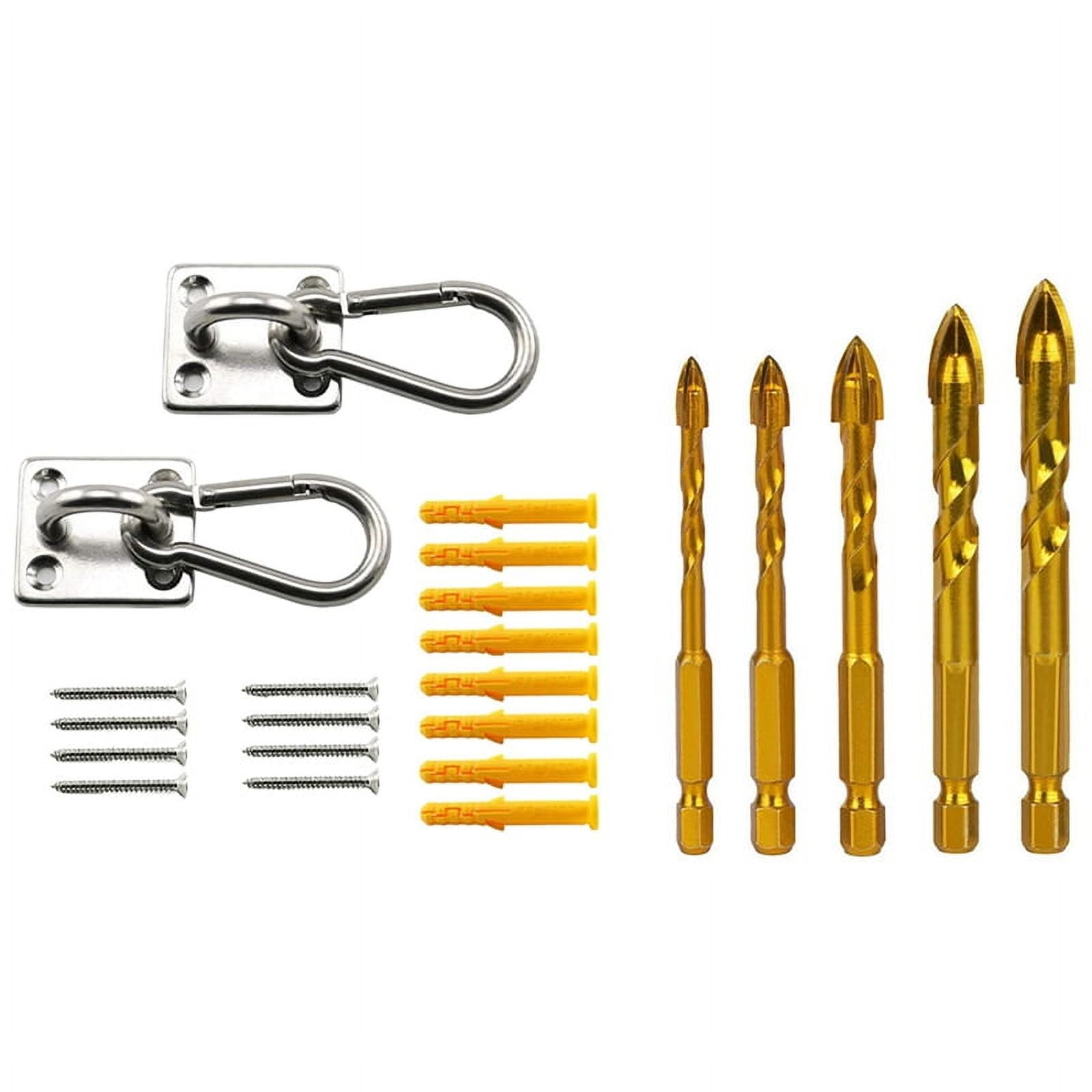 5 Pcs Drill Bit Set for Tile,Concrete,Brick,Glass,Plastic and Wood & 2 ...