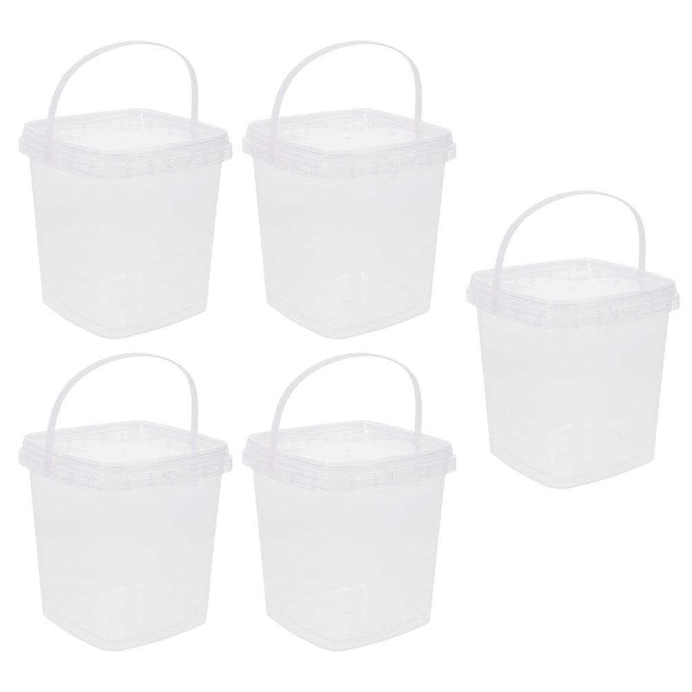 HOMEMAXS Transparent Bucket with Lid for Storage and Juice 1L Portable ...