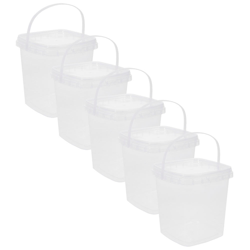 5 Pcs Drink Bucket with Lid for Juice Plastic Cream Party Supplies ...