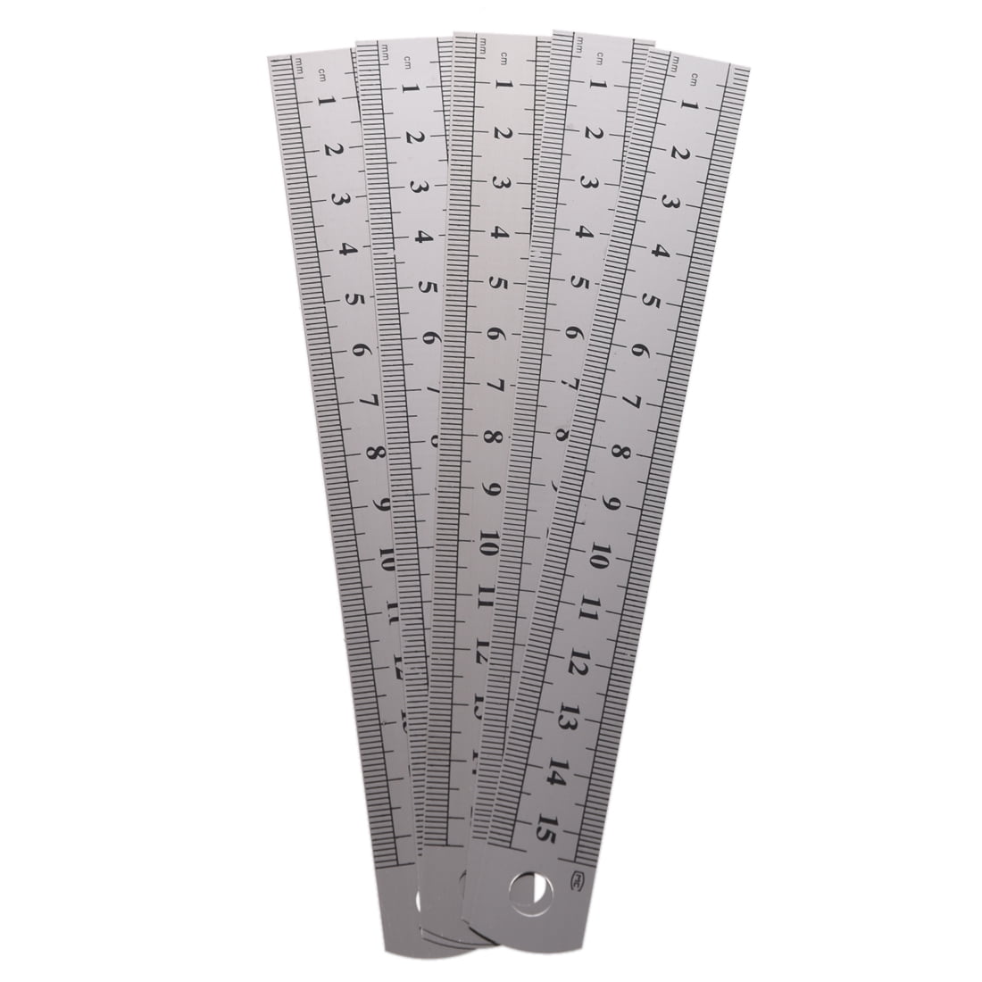 5 Pcs Dual Side Marked 15cm 6 inch Stainless Steel Straight Ruler ...