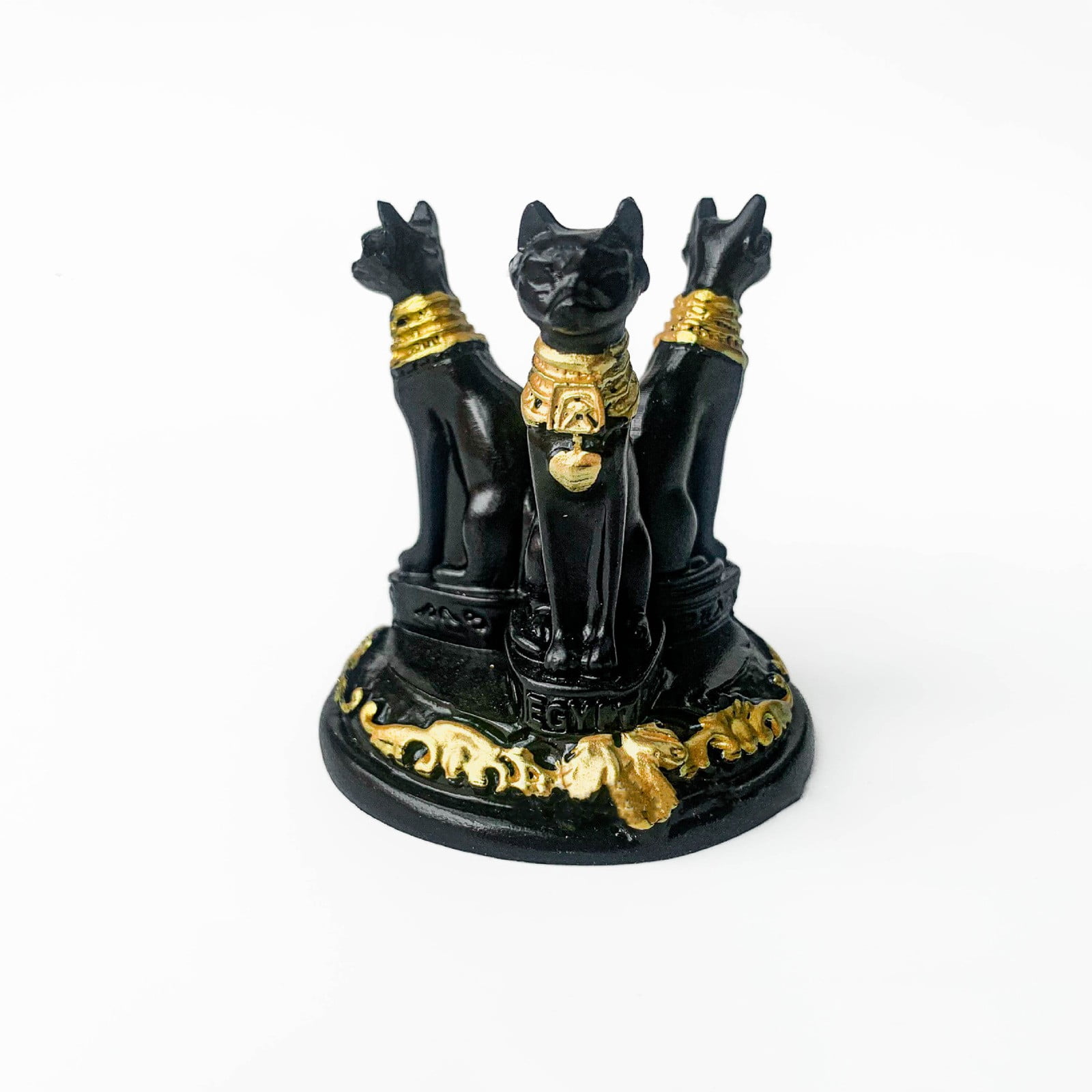 5 Pcs Egyptian Bastet Cat Statue with Crystal Base - Resin Ancient ...