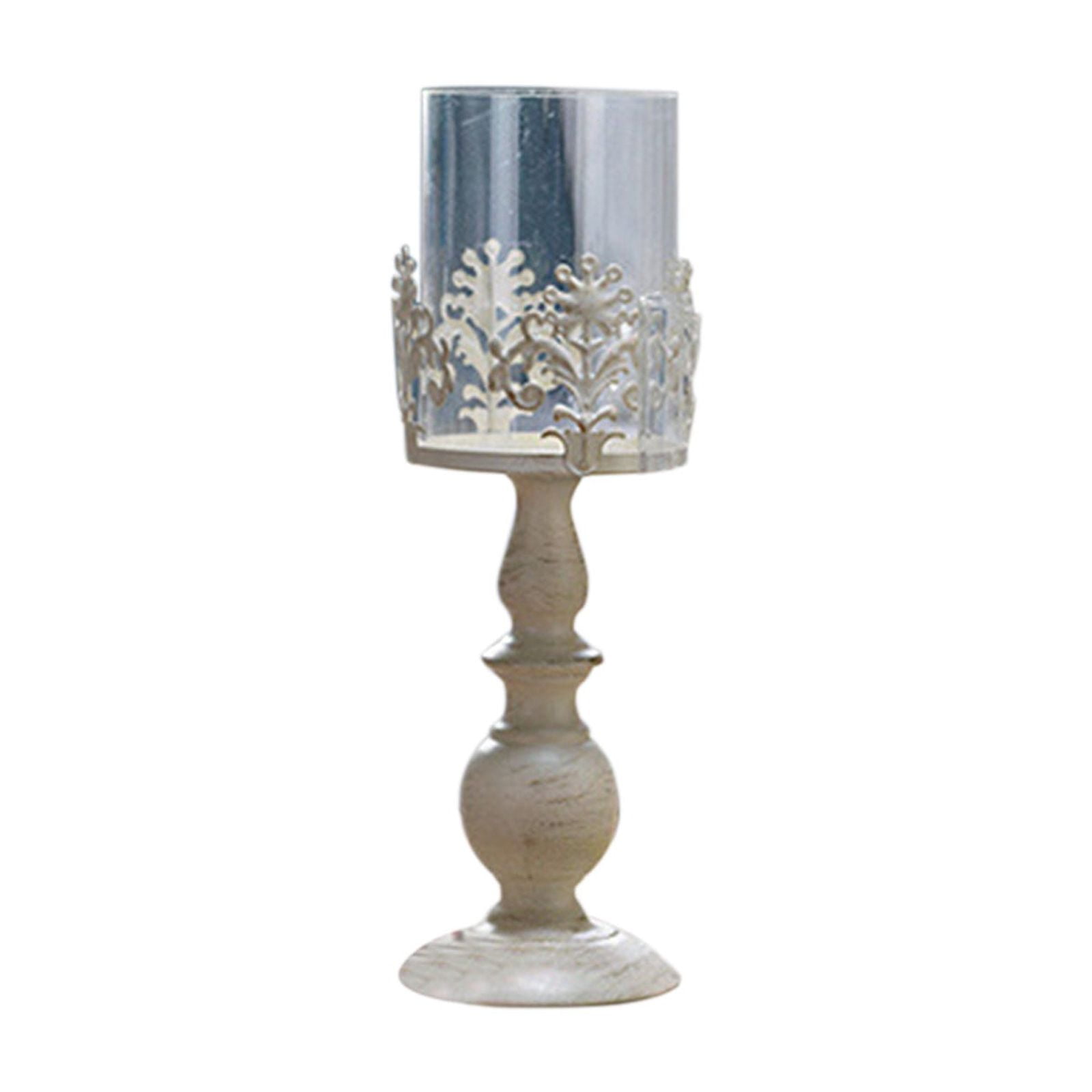 5 Pcs European Retro Iron Candlesticks - Vintage Glass Candle Holders ...