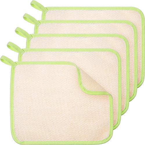 5 Pcs Exfoliating Face and Body Wash Cloths Towel Weave Bath ...