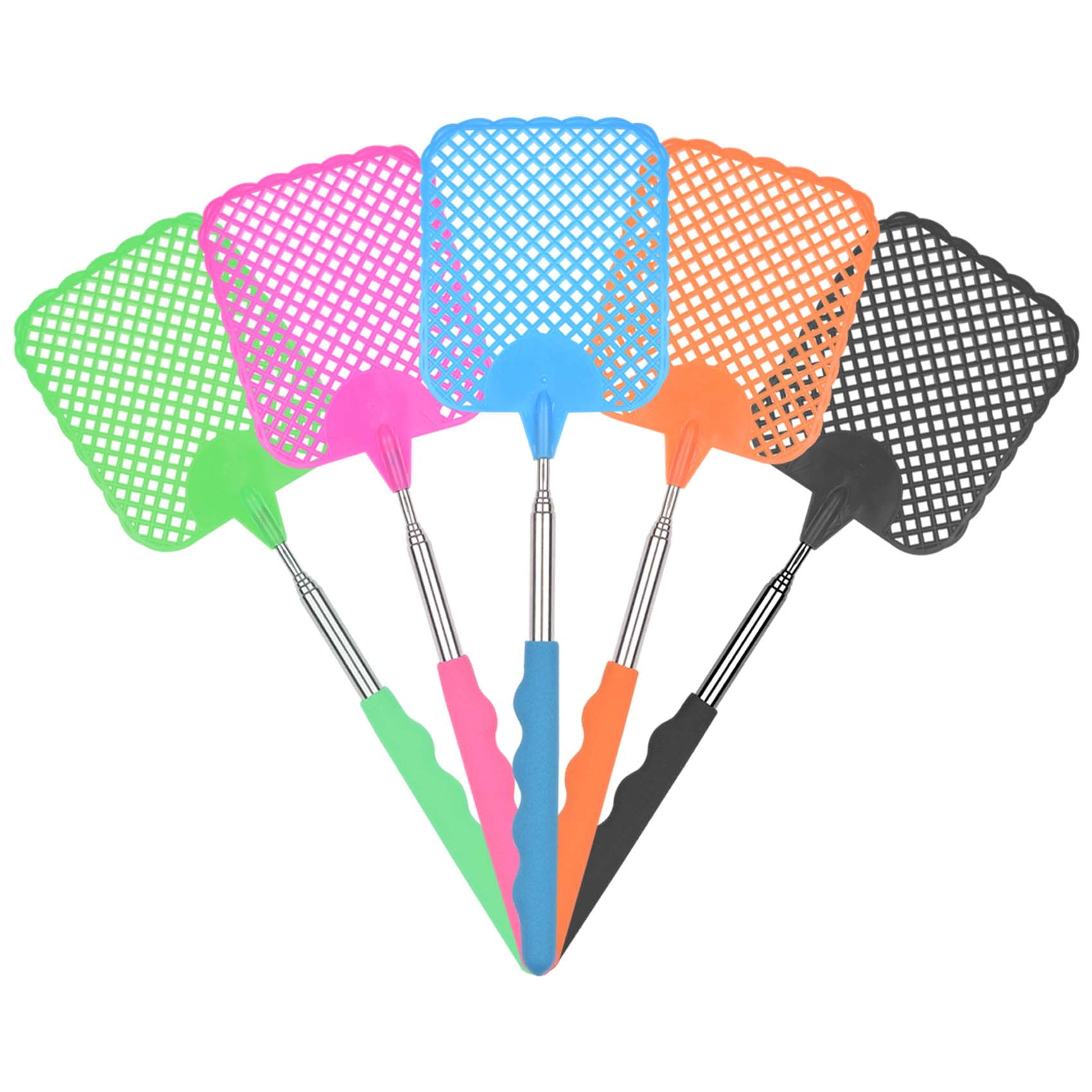 5 Pcs Extendable Fly Swatter Heavy Duty, Manual Control with Stainless ...