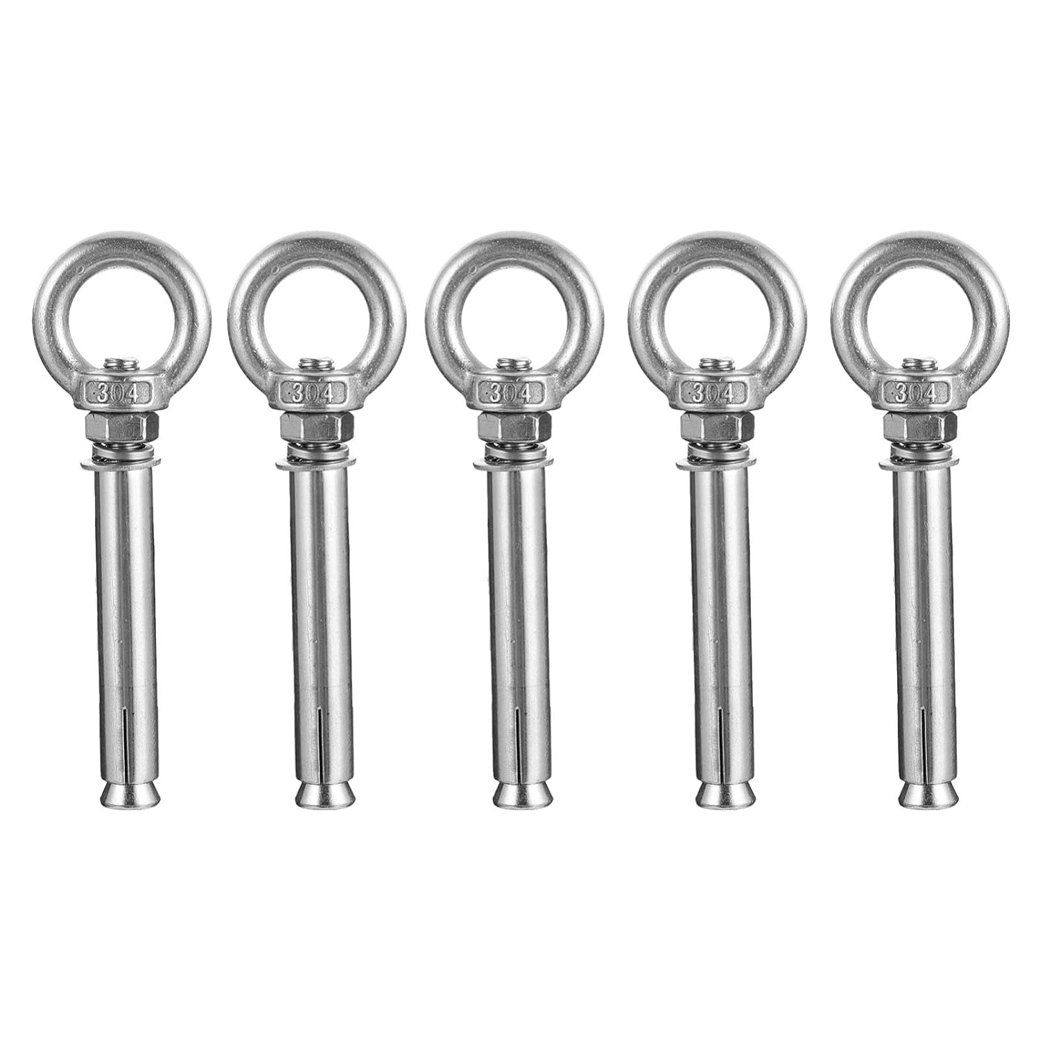 5 Pcs Eye Screw Eye Hook Stainless Eye Nut Bolts Concrete Anchors ...