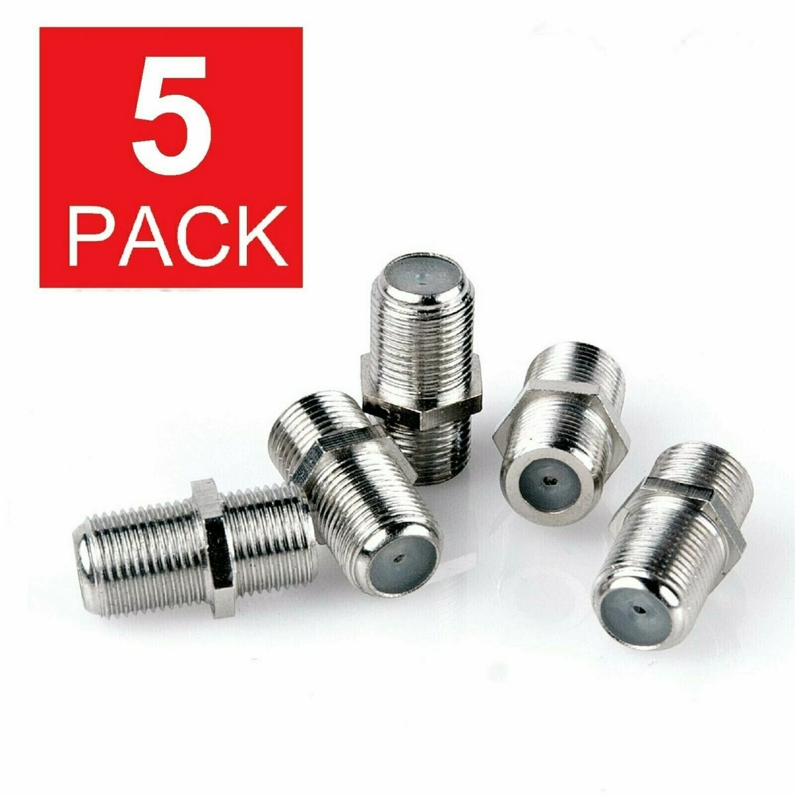 5 Pcs F81 Barrel Coupler Adapter Rg6 Rg59 Connector Coax Female F Cctv ...