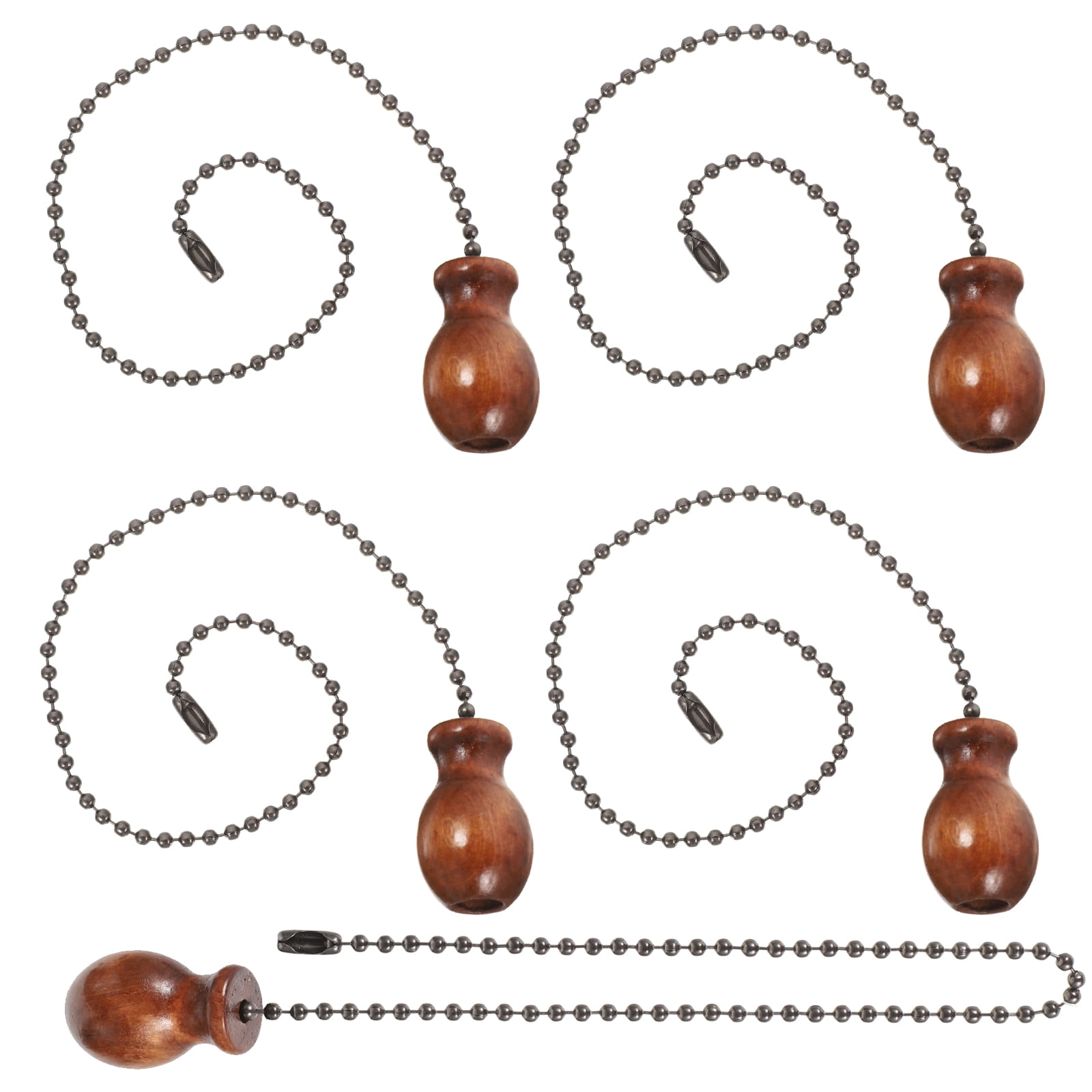 Koolleo 5pcs Ceiling Fan Pull Chain Wooden Pendant Beaded Fan Chain ...