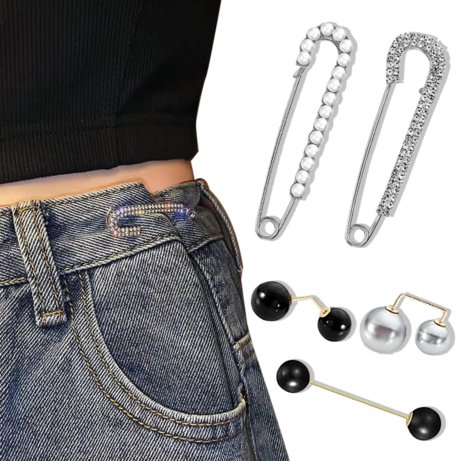 5 Pcs Fashion Pearl Brooch,Sweater Shawl Clip Double Faux Pearl ...