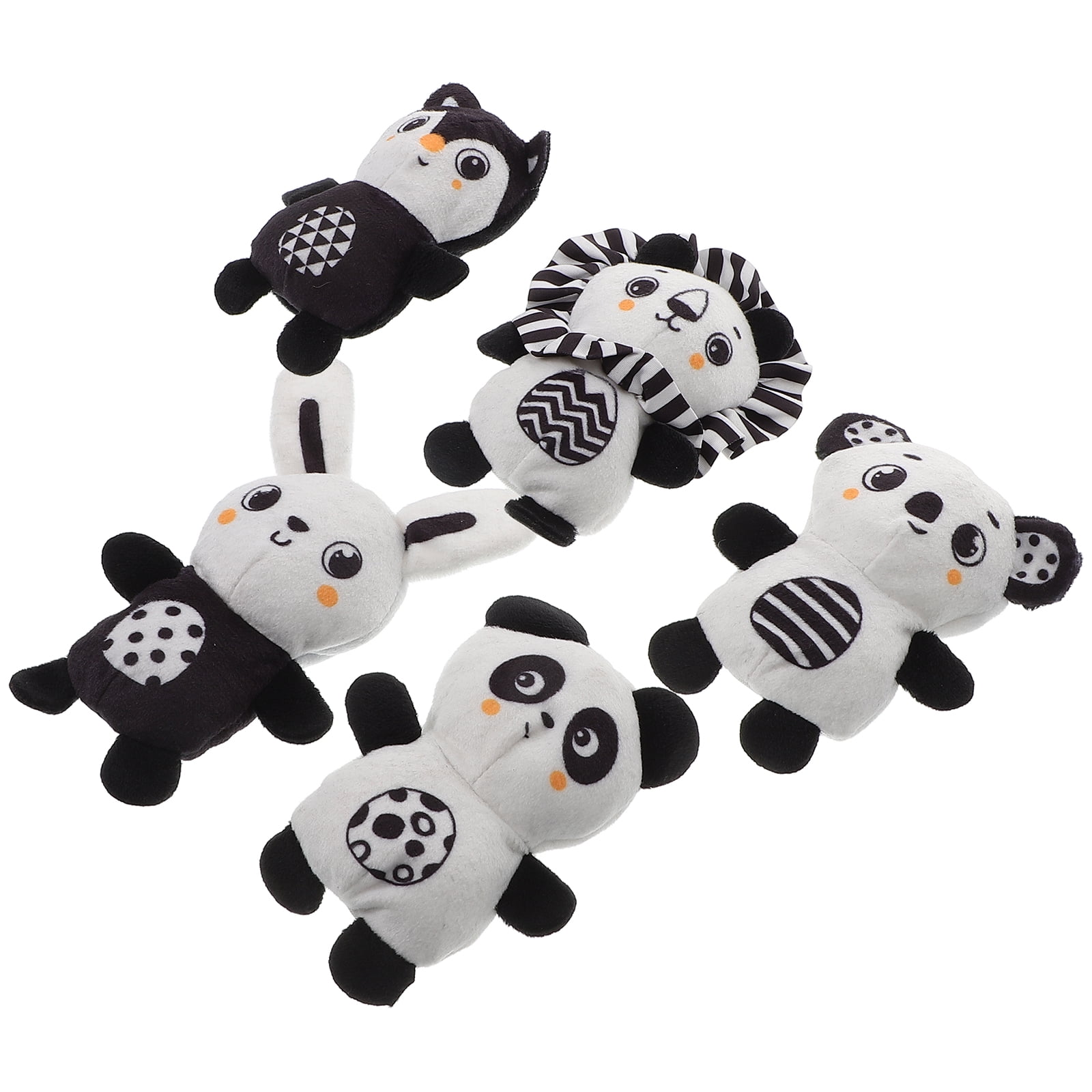 5 Pcs Finger Family Puppets Plush Animal Characters Child Toddler ...