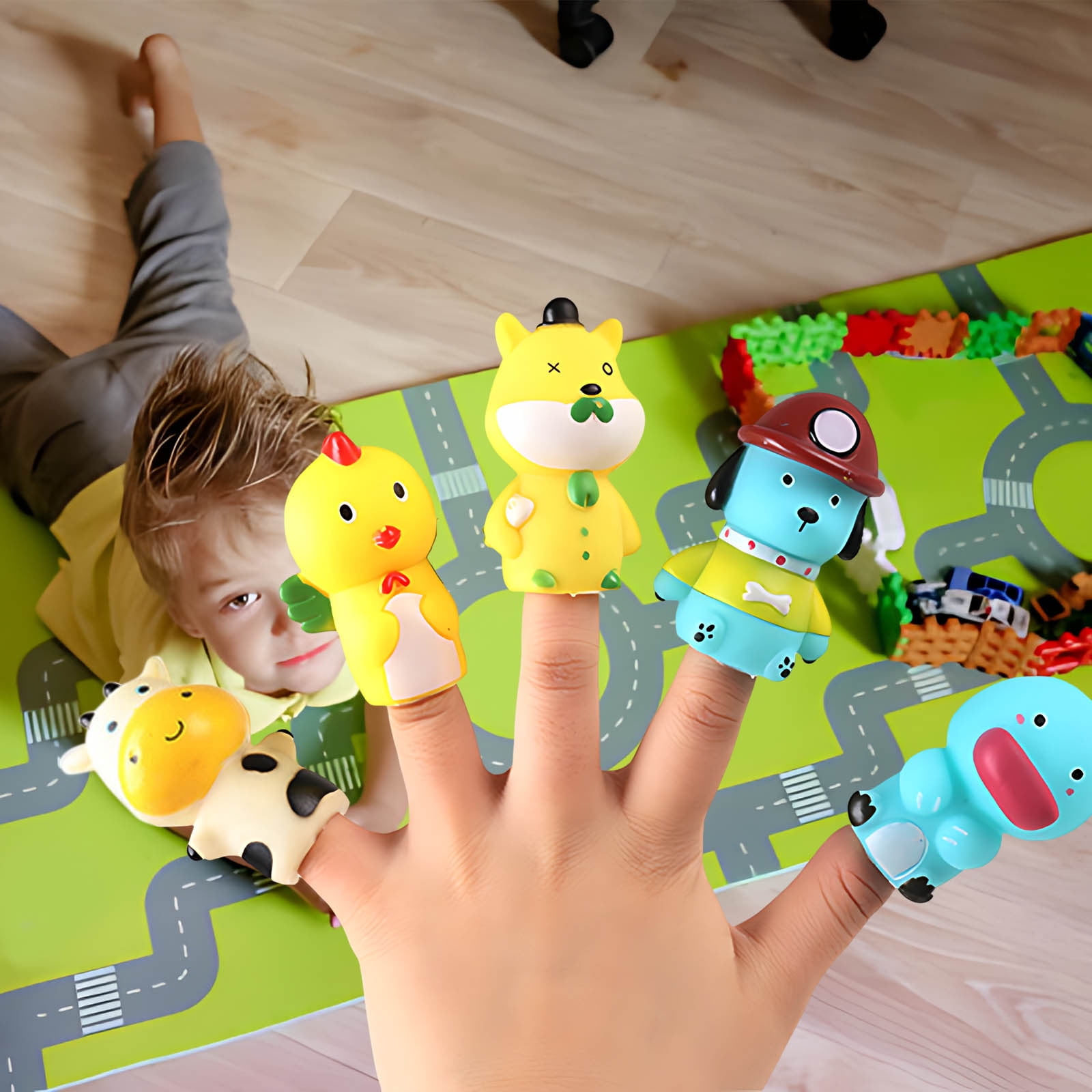 5 Pcs Finger Puppets for Kids - Safe Food-Grade Material, Cute Bright ...