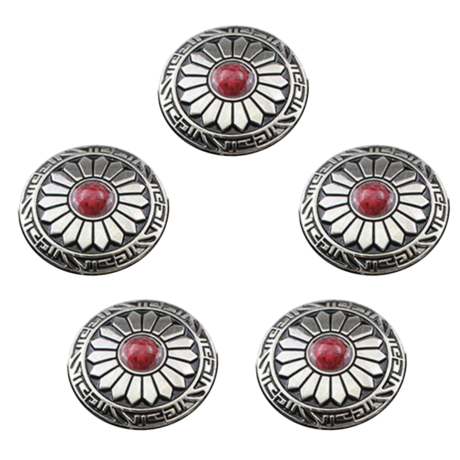 5 Pcs Flower Buttons Leather Decorative Buttons Imitation Turquoises ...