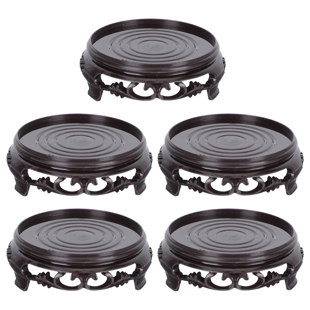 5 Pcs Flower Pot Base Riser Stands Support Plant Rack Black - Walmart.com