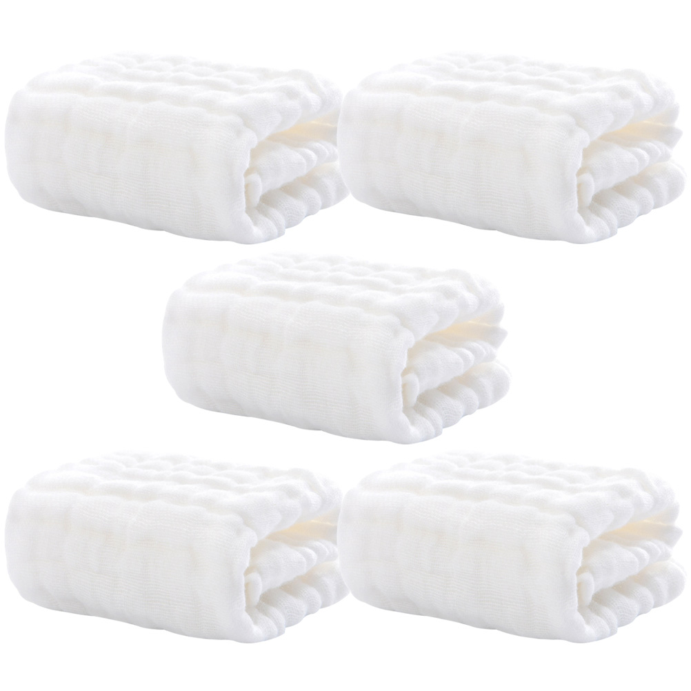 5 Pcs Foam Cotton Bib Infant Wipes Burping Cloth Towels Muslin ...