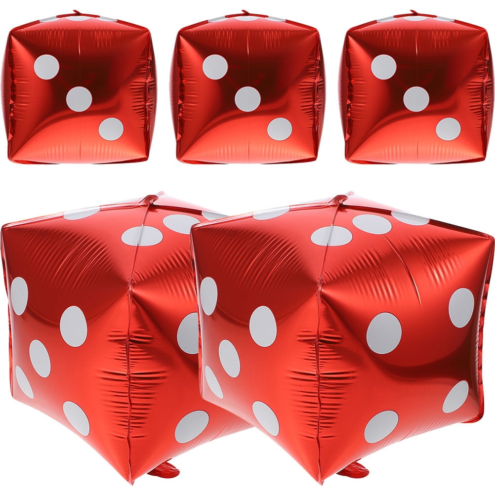 5 Pcs Foil Balloons Dice LED Sizer Arches Man Pool Party Red - Walmart.com