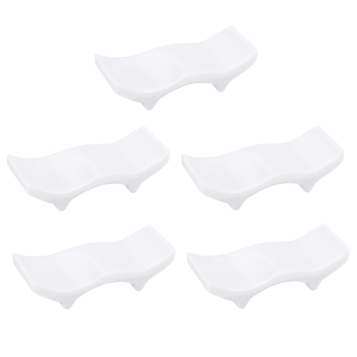 White Melamine Chopstick Rest Set of 5 Pieces for Holding in Kitchen or ...