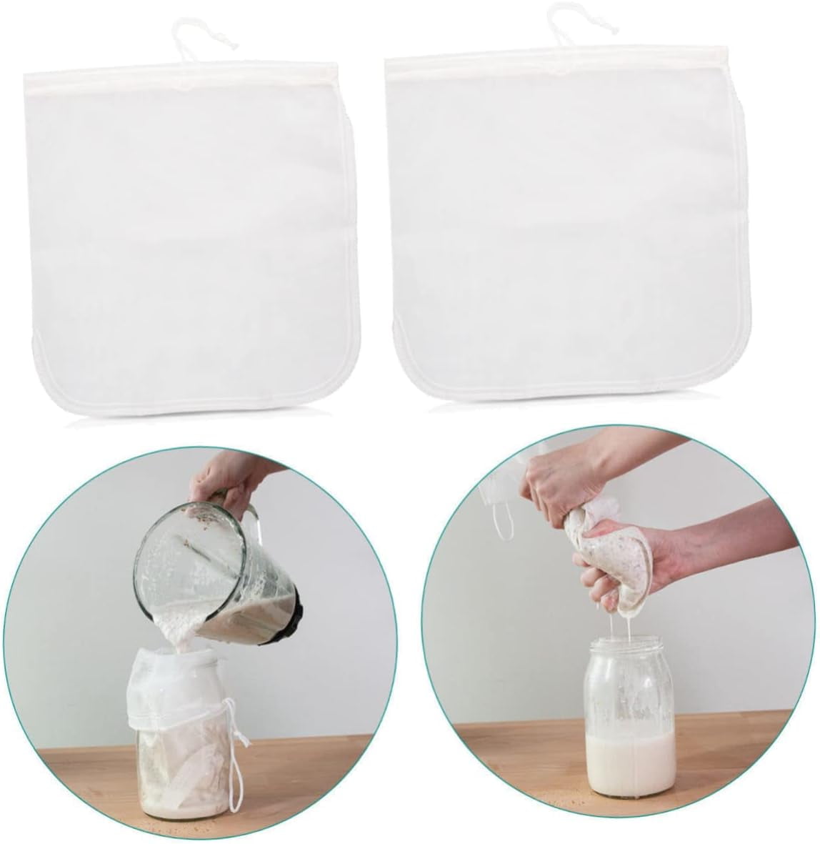 5 Pcs Fruit Juice Filter Pouch Grain Bag for Brewing Soy Milk Filter ...