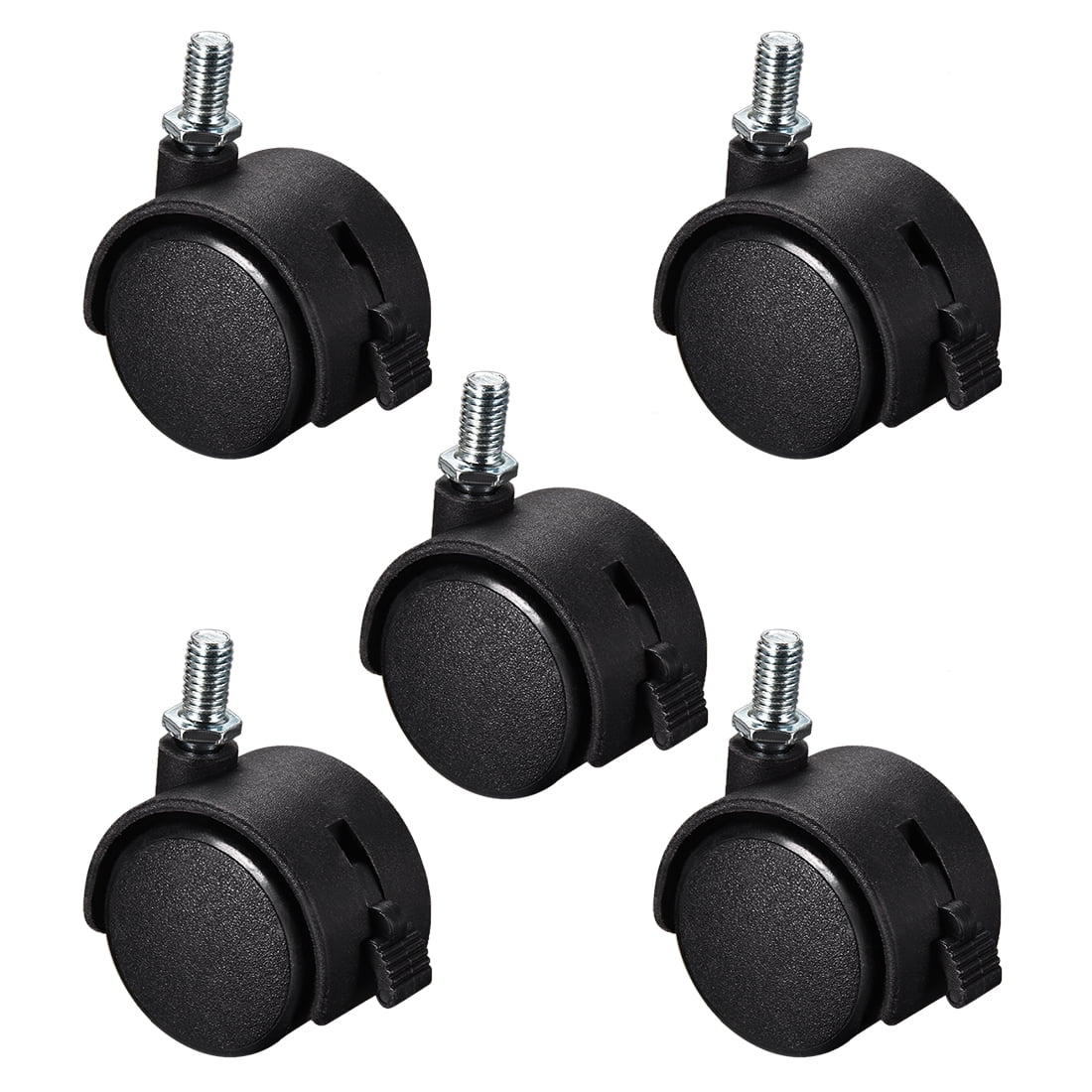 5 Pcs Furniture Casters 1.5 Inch Nylon M8 x 15mm Threaded Stem Swivel ...