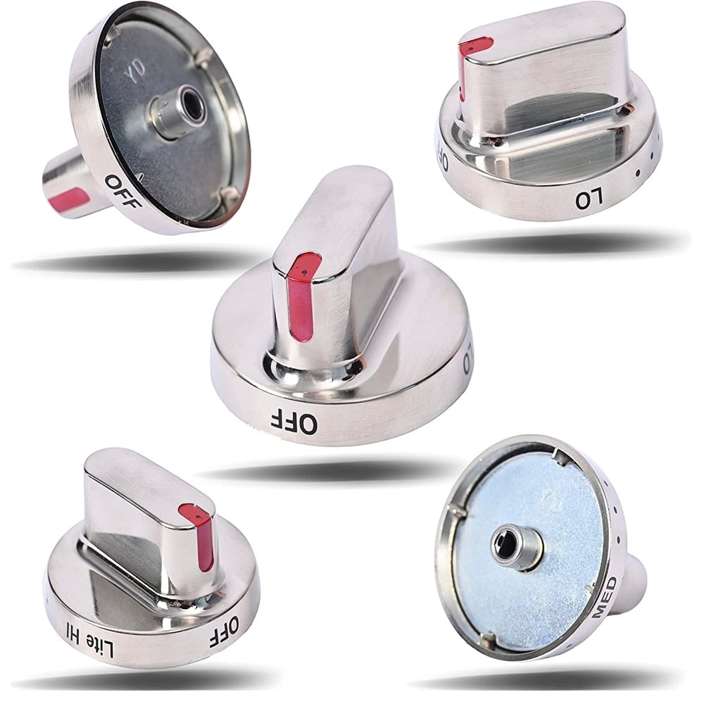 Samsung Universal 5 Pcs Gas Range Burner Control Knob, Stainless Steel ...