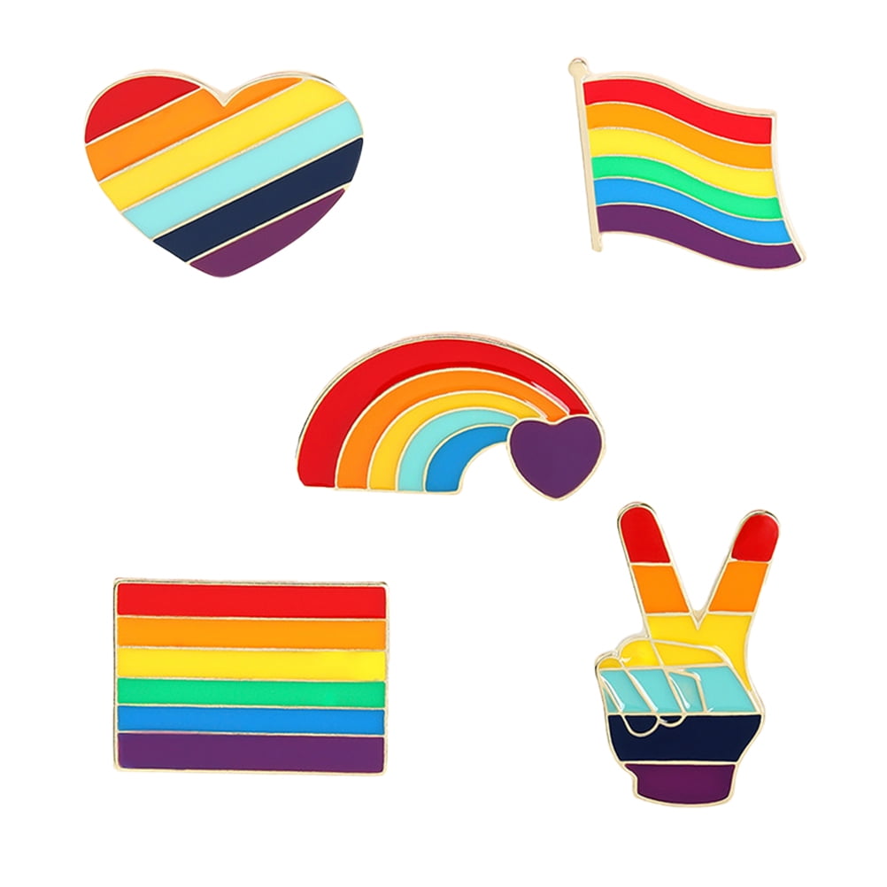 5 Pcs Gay Brooch Rainbow Lgbt Lapel Rainbow Lapel Pin Lgbtq Pride Gay