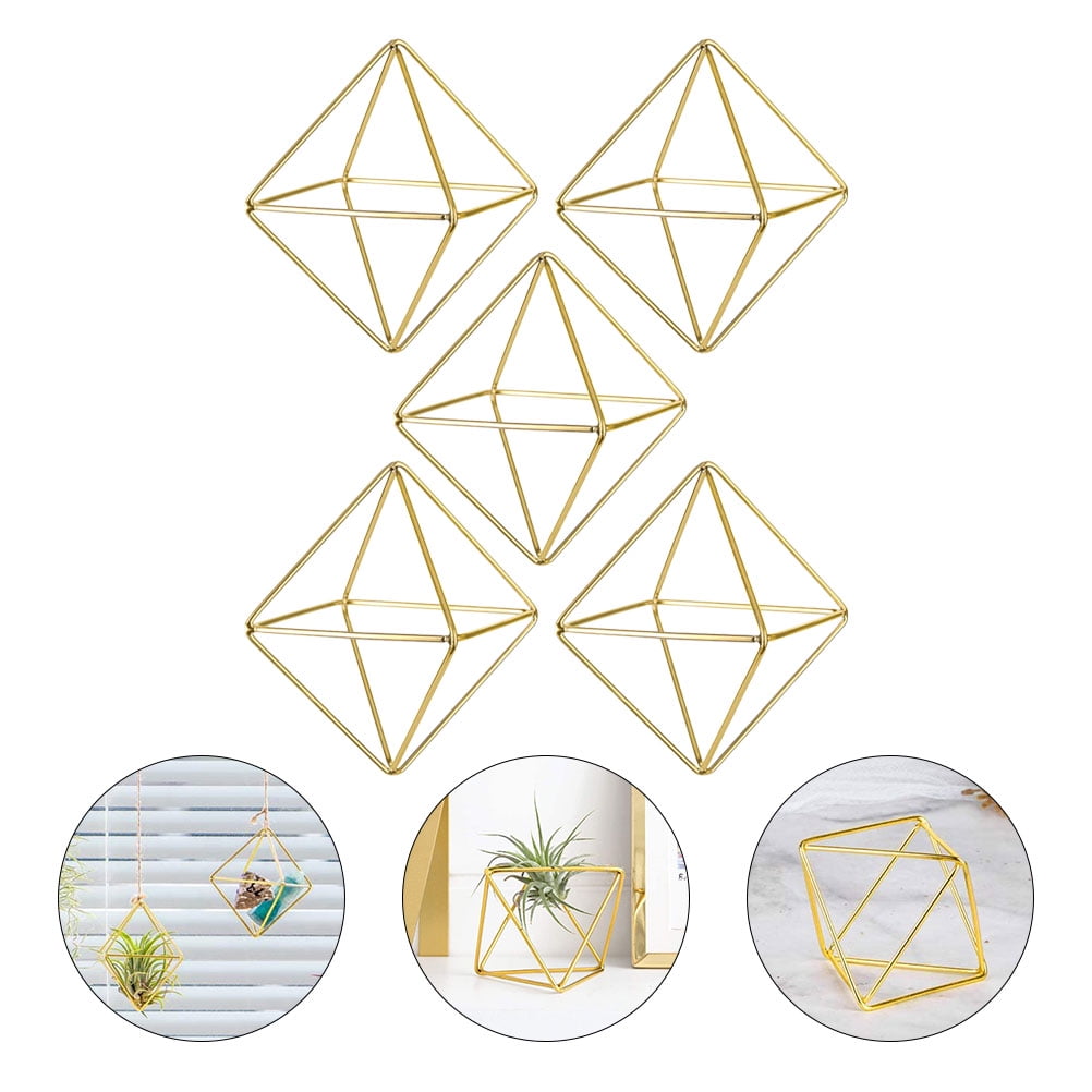 UKCOCO Golden Geometric Planter Stand 5Pcs Indoor Garden Minimalist ...