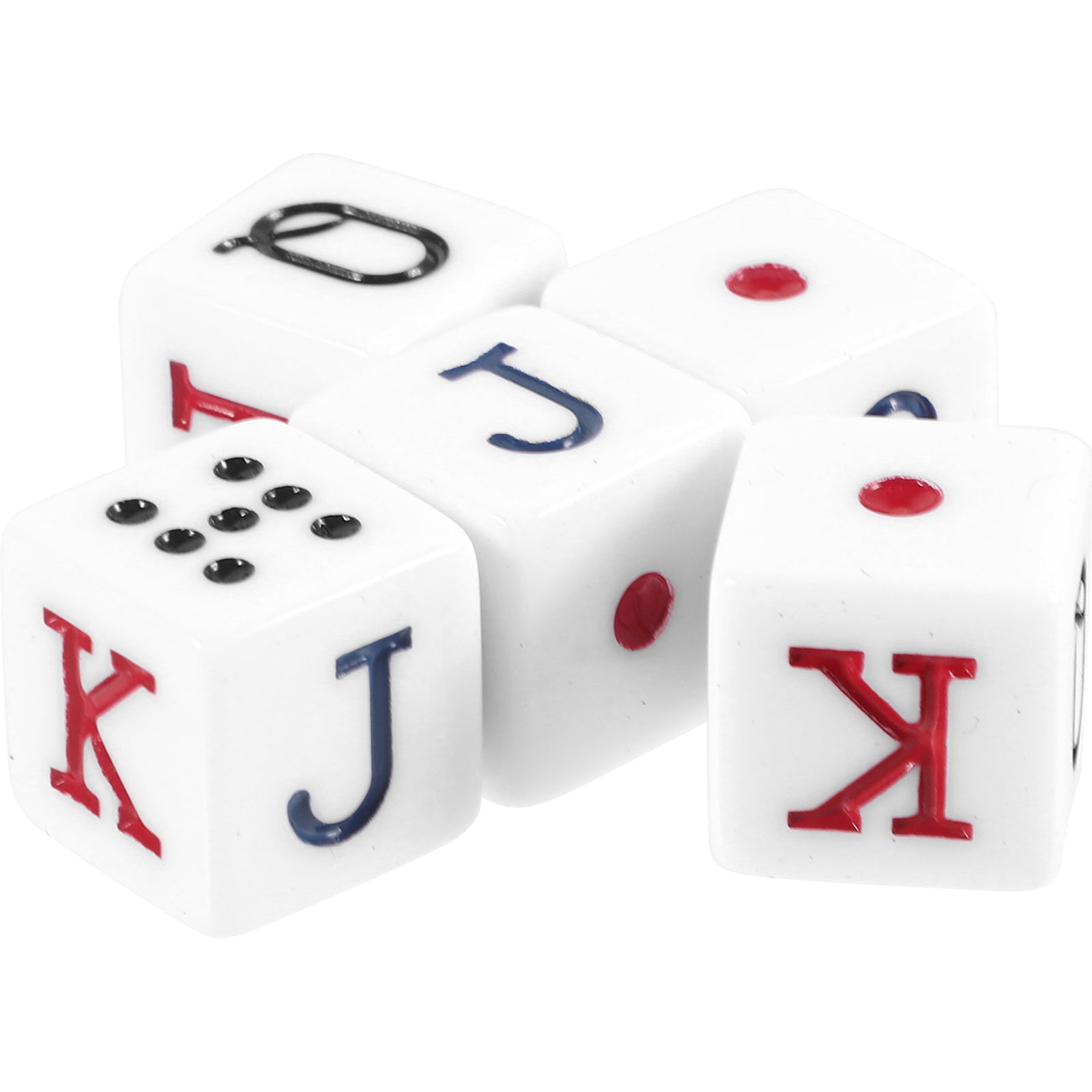 Raindrops Poker Dices Acrylic Dice Prop For Game Night 5Pcs 0.6In ...