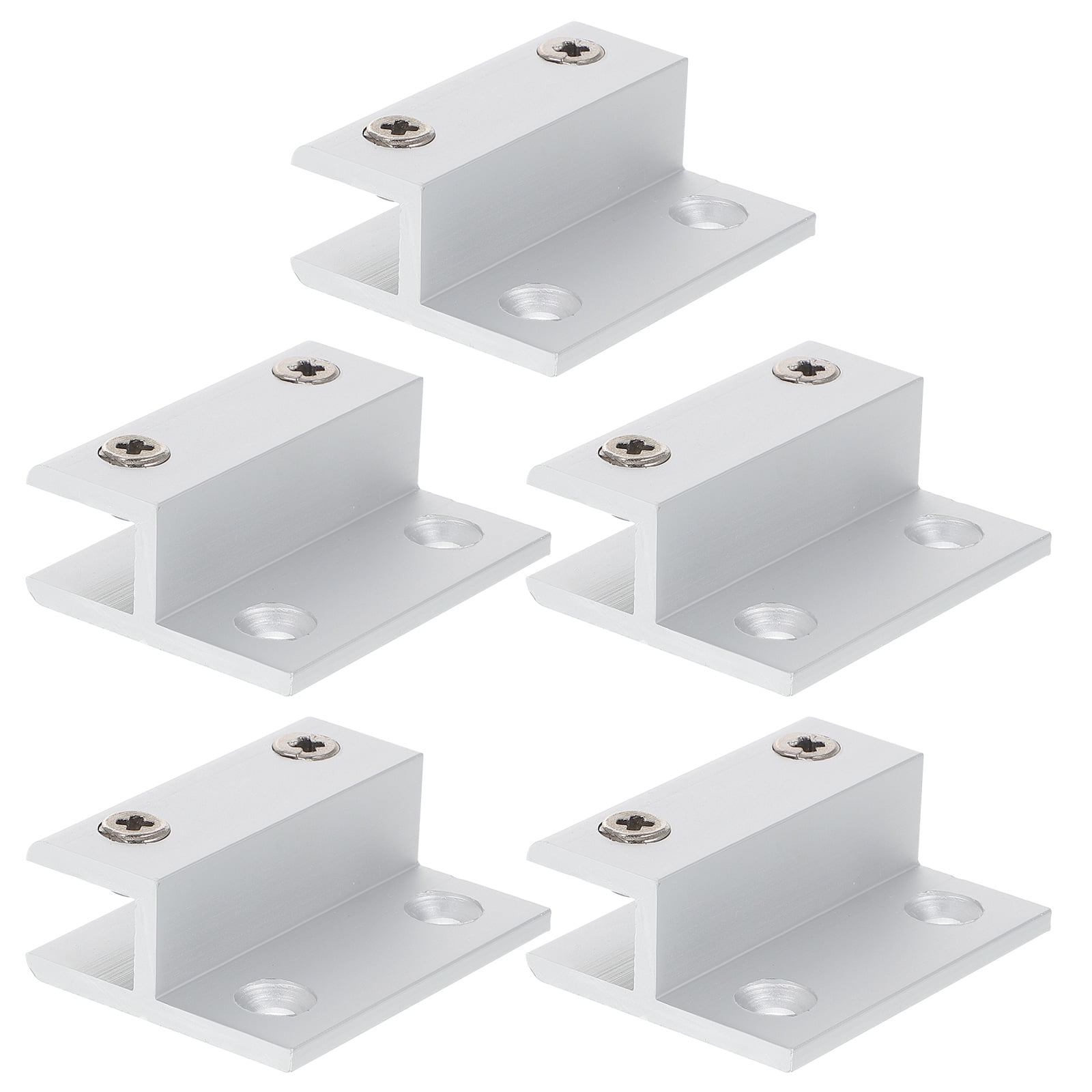 5 Pcs Glass Clip Bracket Mirror Stand Storage Shelves Heavy Duty Silver ...