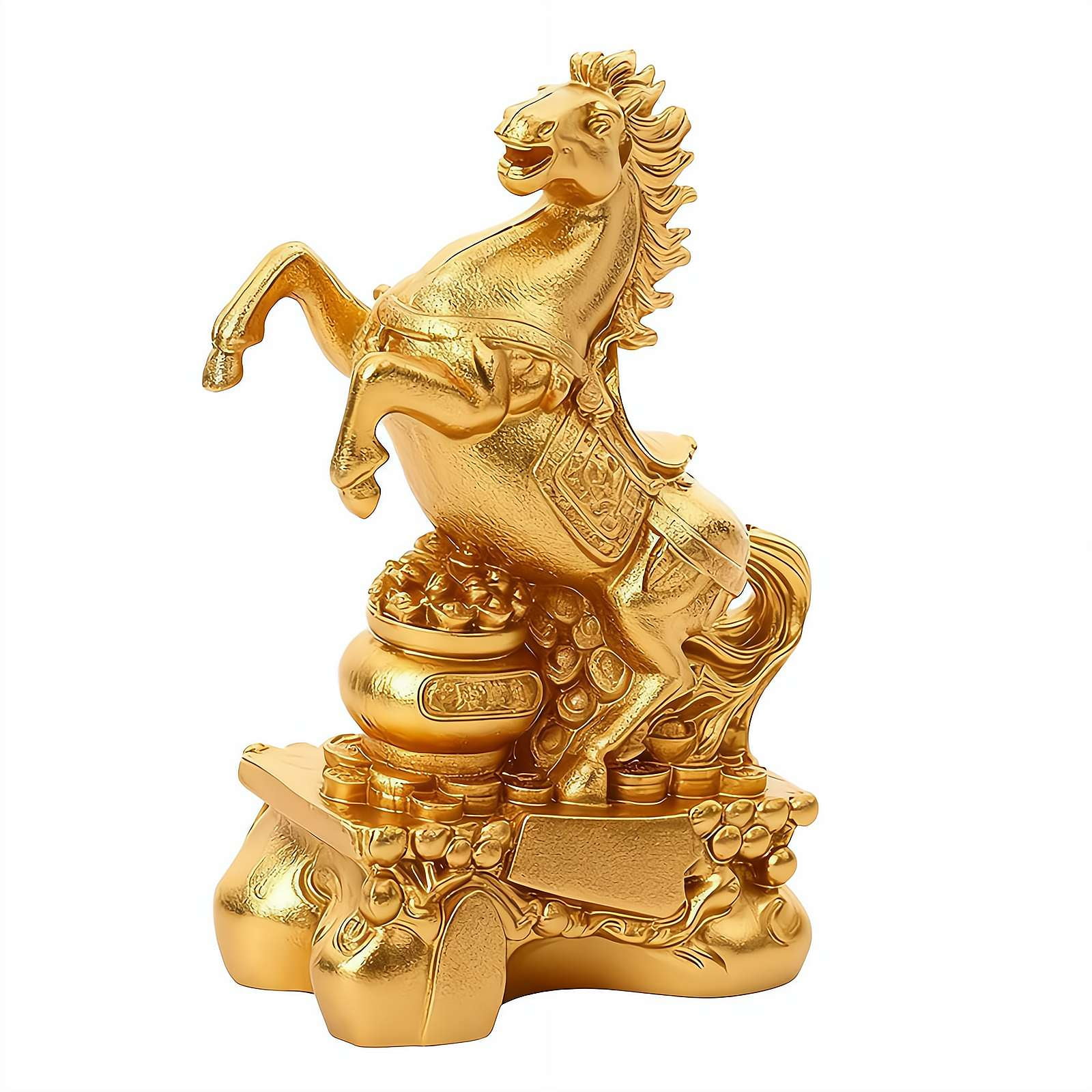 5 Pcs Gold Horse Statue for 2026 Chinese New Year Feng Shui Tabletop ...