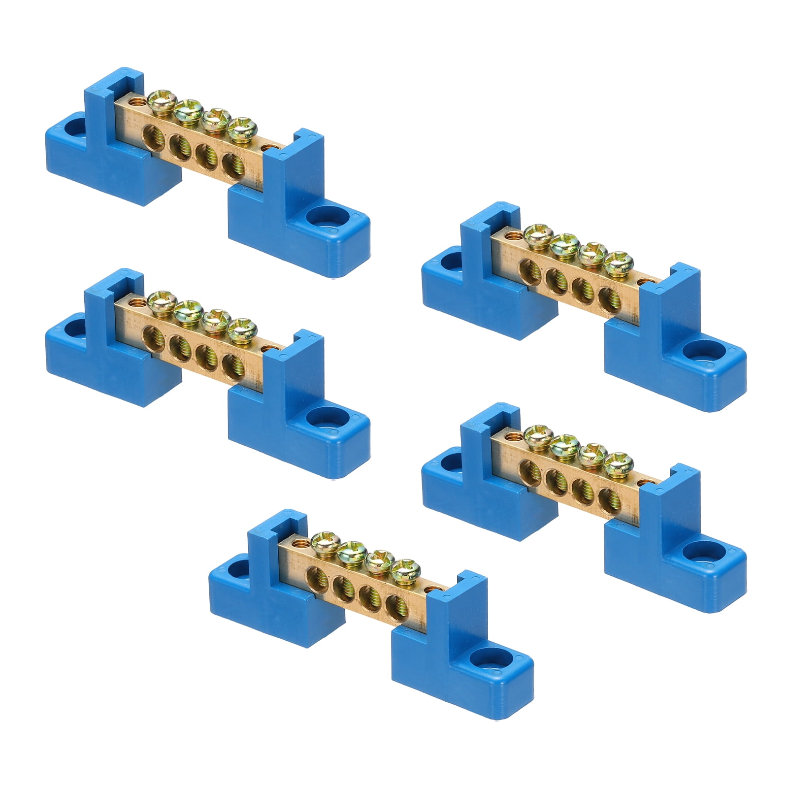 5 Pcs Ground Bus Bar Brass Terminal Grounding Bar 4 Positions Grounding ...