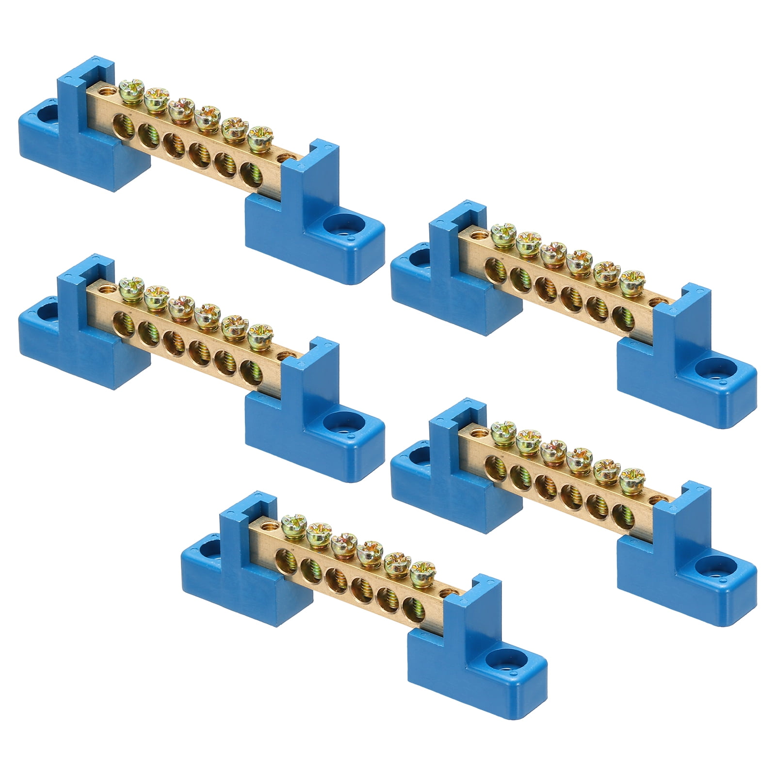 5 Pcs Ground Bus Bar Brass Terminal Grounding Bar 6 Positions Grounding ...