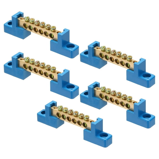 5 Pcs Ground Bus Bar Brass Terminal Grounding Bar 6 Positions Grounding ...
