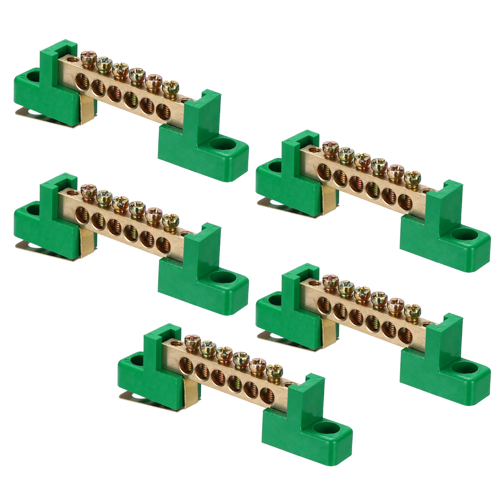 5 Pcs Ground Bus Bar Brass Terminal Grounding Bar 6 Positions Grounding ...