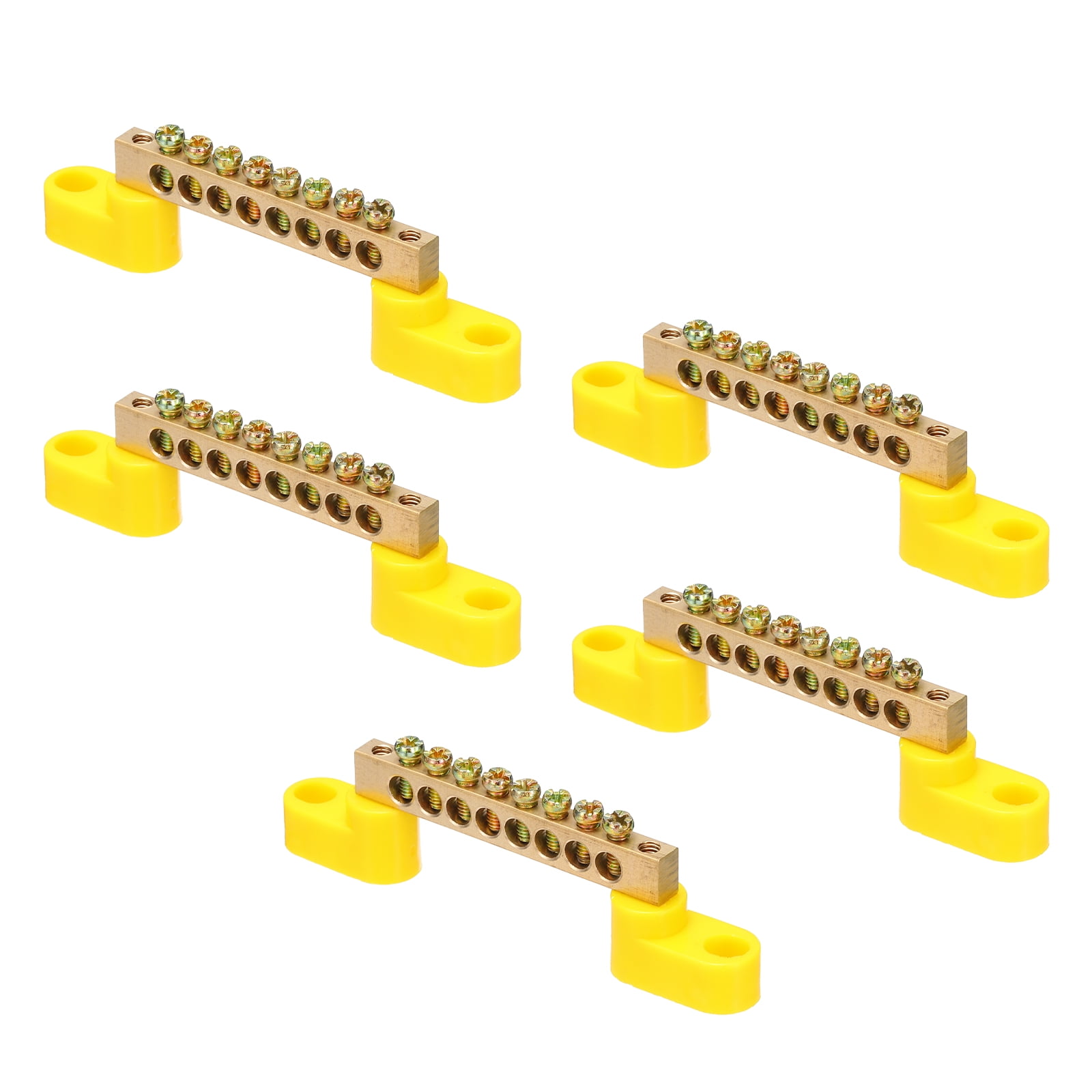 5 Pcs Ground Bus Bar Brass Terminal Grounding Bar 8 Positions Grounding ...