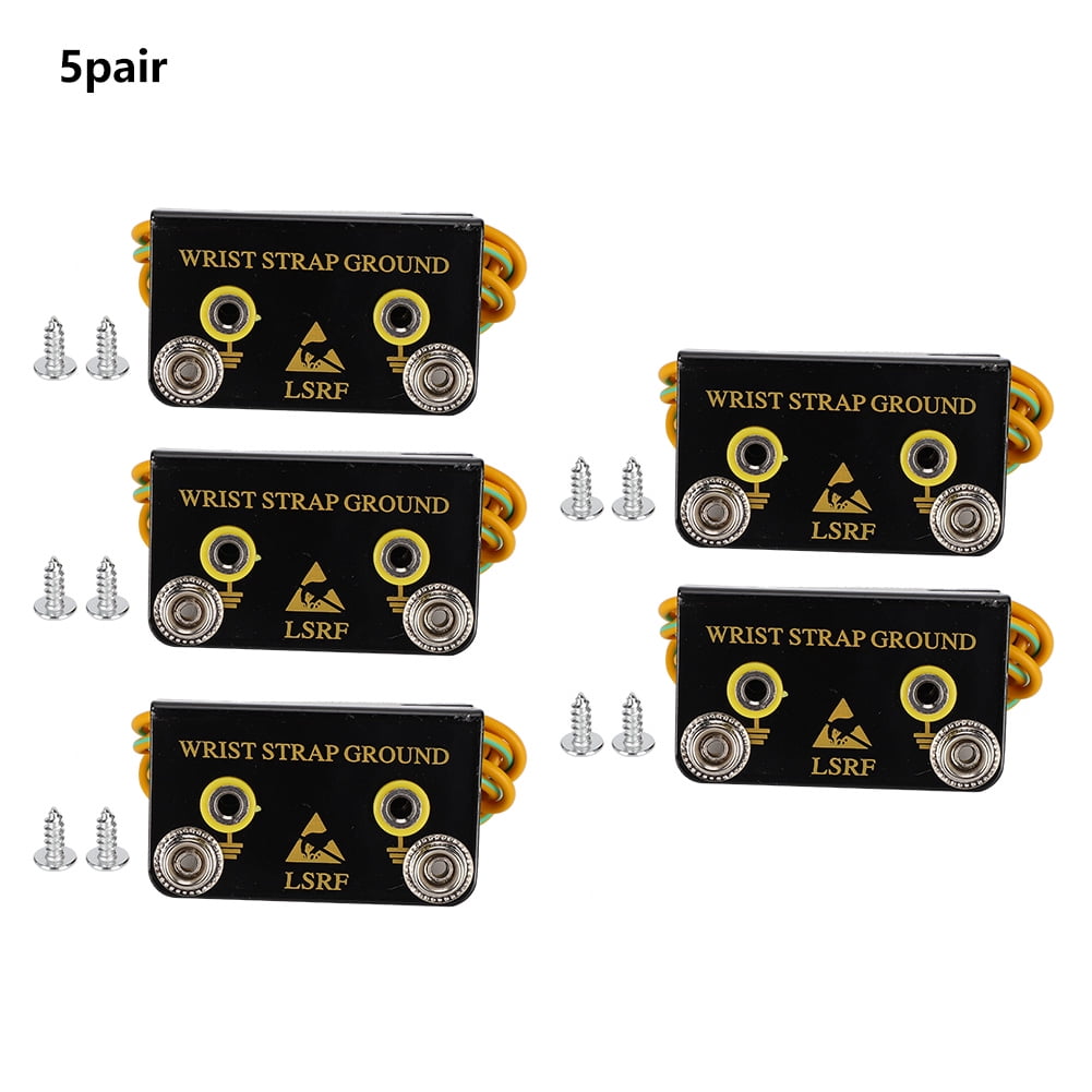5 Pcs Ground Socket 2 Hole Anti-Static L Type Wrist Band Ground ...
