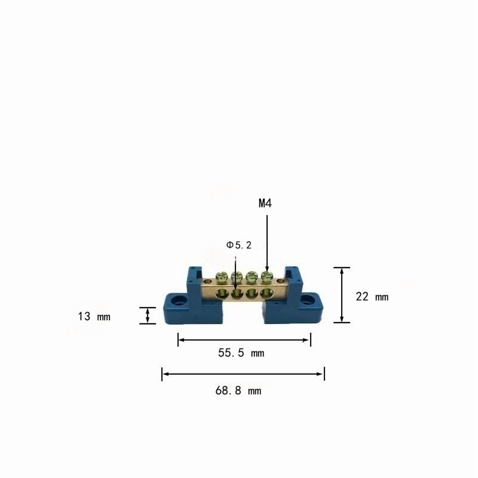5 Pcs Grounding and neutral connection copper bus bars (sizes 4/6/8/10 ...