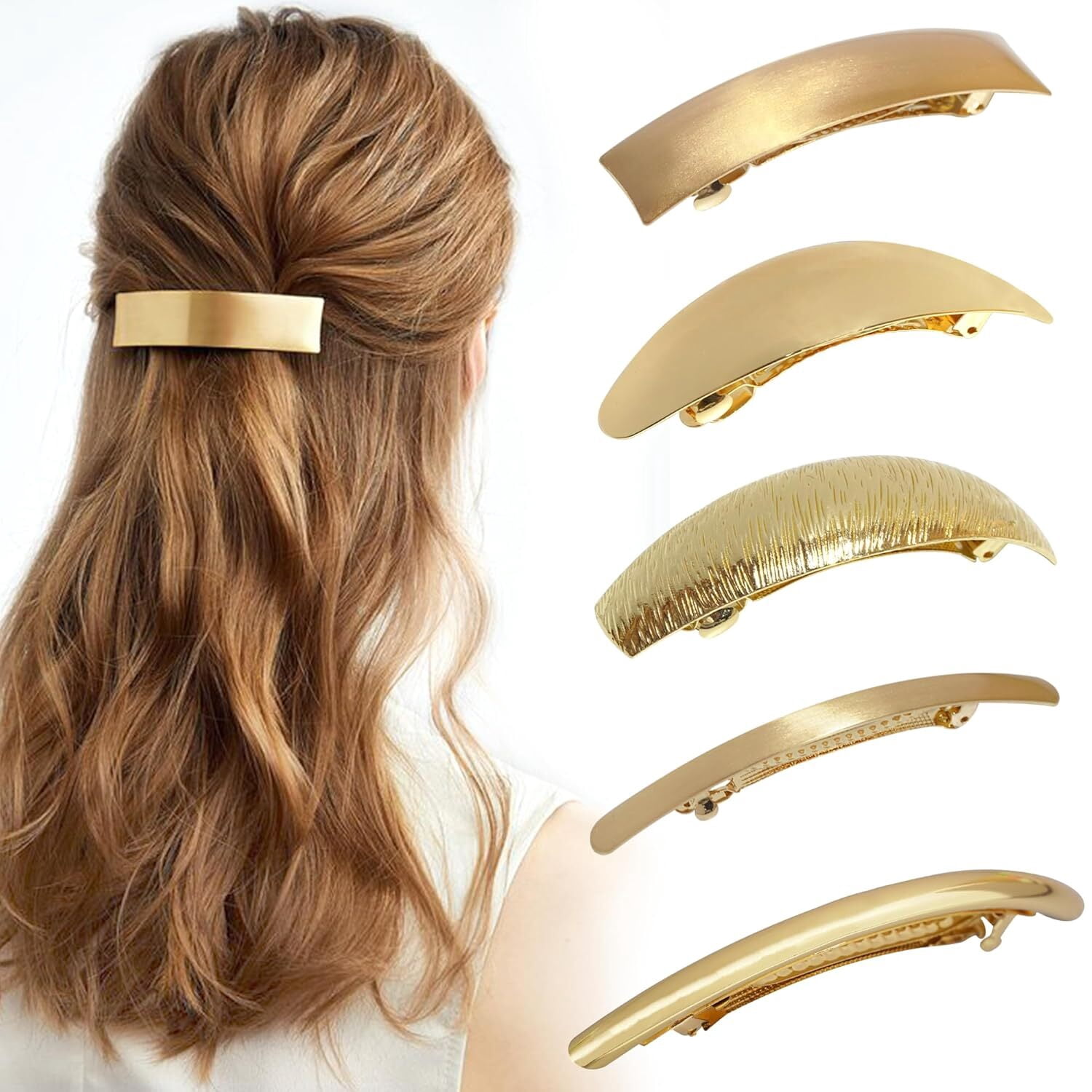 5 Pcs Hair Barrettes for Women,Metal Hair Pins for Fine Thin Thick Hair ...
