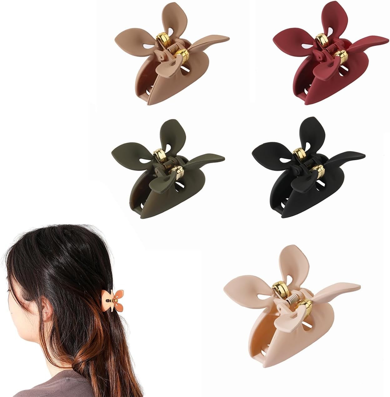 5 Pcs Hair Clips Women Medium Size Claws Clip - Butterfly Hair Clamp ...