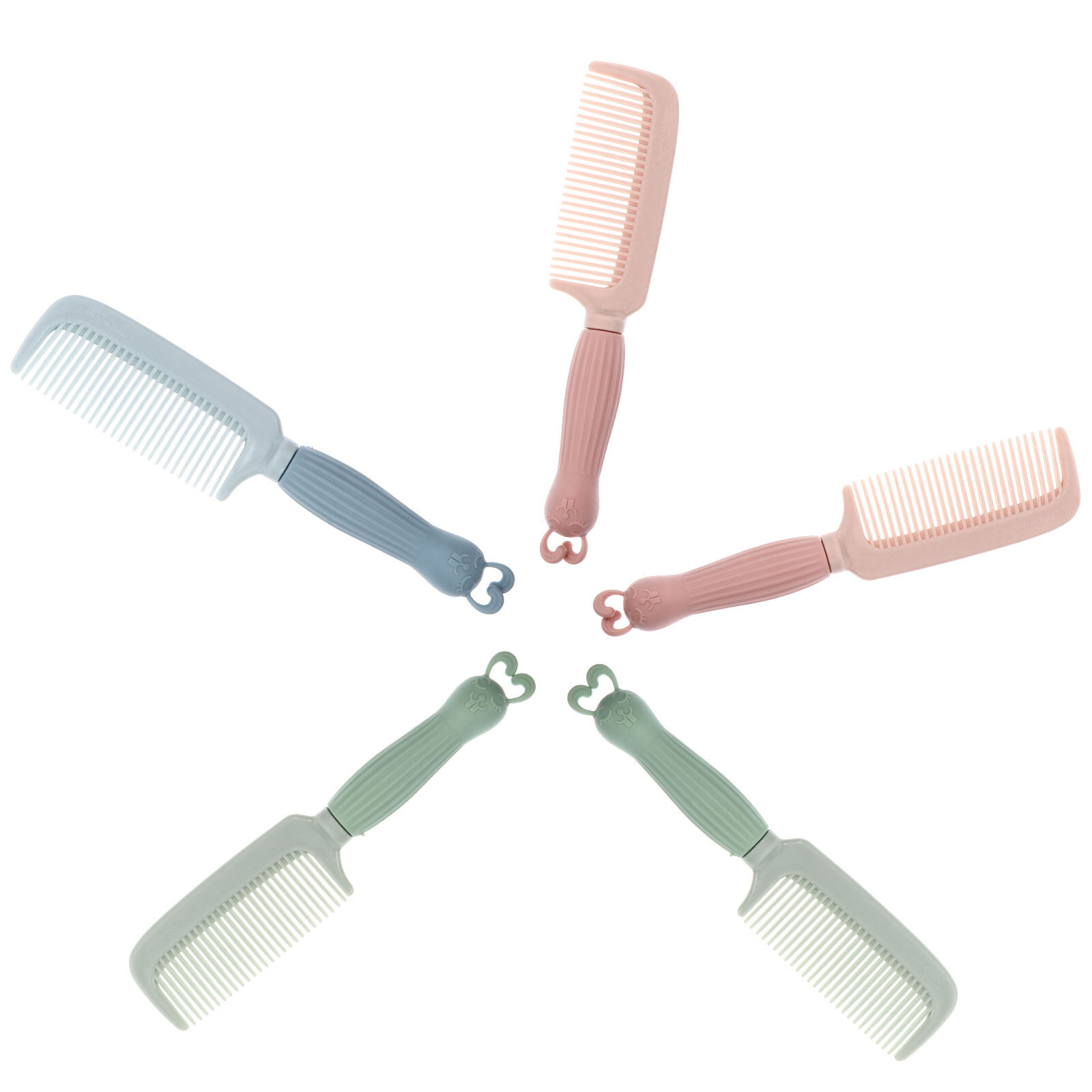 5 Pcs Hair Comb Styling Silicone Handle Portable Combs Anti-static ...