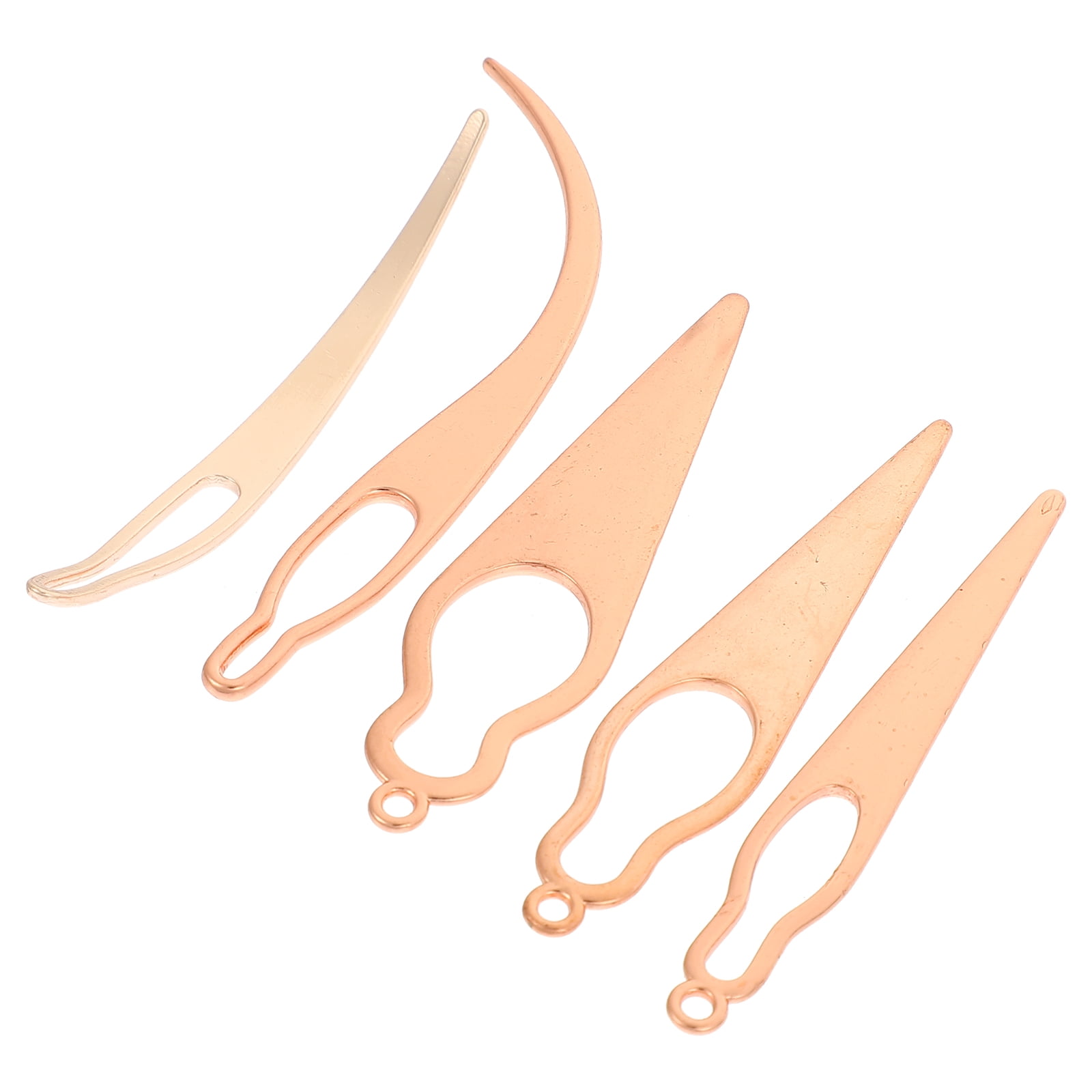 5 Pcs Hair Crochet Ring Clamp Gold Cuffs Braiding Tools Hook Rose ...