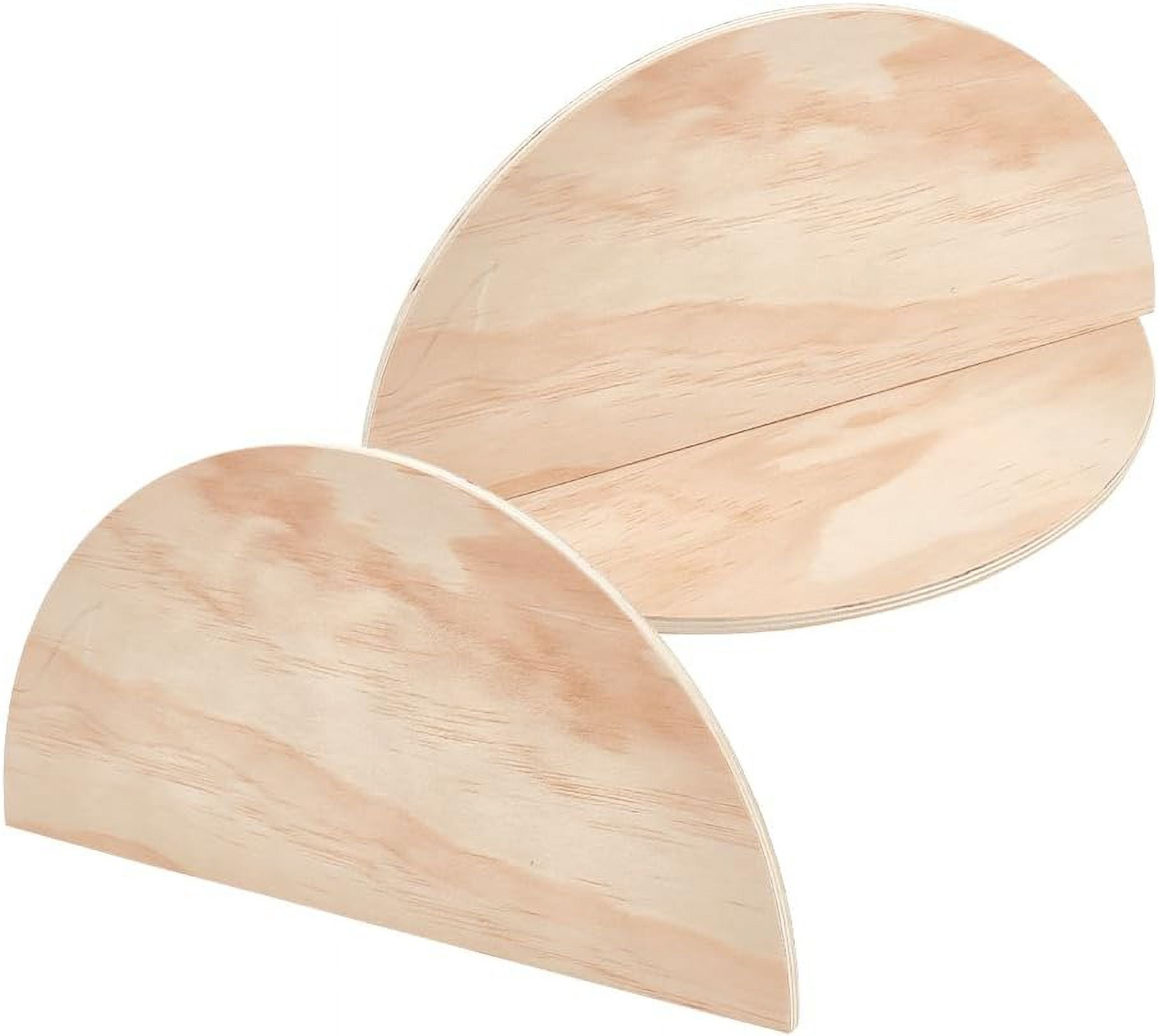5 Pcs Half Circle Cutouts Unfinished Wooden Sheets Blank Cutout Slices ...
