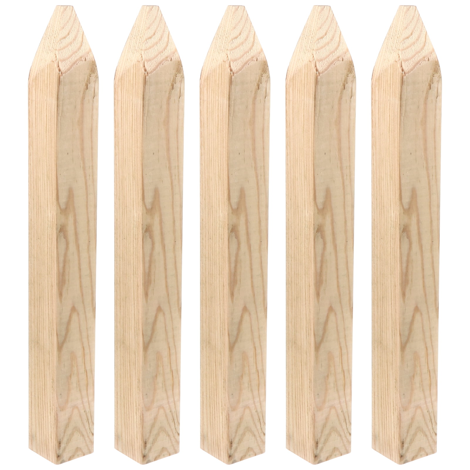 5 Pcs Hardwood Plant Stakes Garden Border Stakes Wood Pile Baby 30X3CM ...