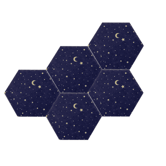 5 Pcs Hexagon Felt Board Tiles Self Adhesive Wall Bulletin With